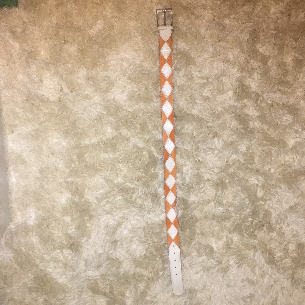 Genuine Leather/Snakeskin Diamond Pattern Belt. - Gem